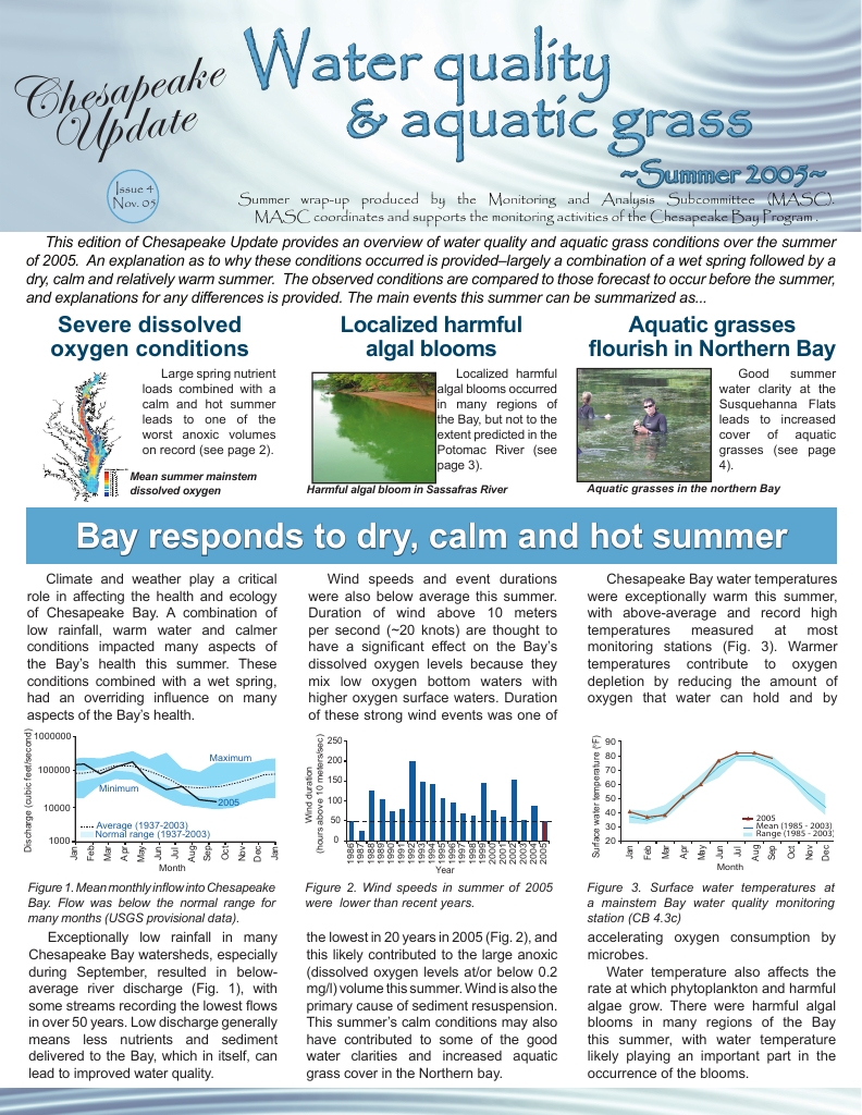 MASC Newsletter 4 - Water Quality and Aquatic Grass Wrap Up ...