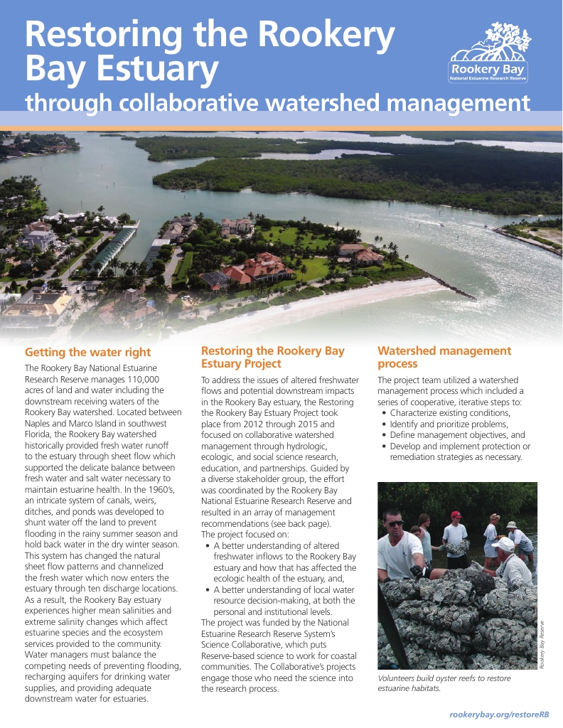 Restoring the Rookery Bay Estuary Project- Through Collaborative ...