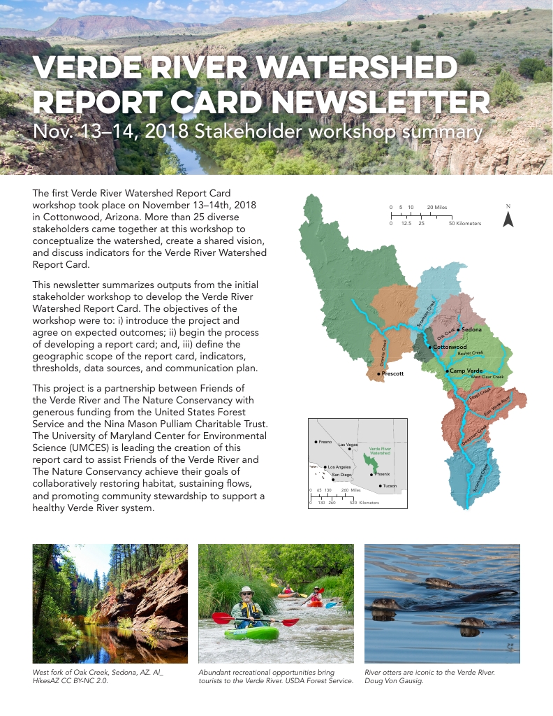 Verde River Watershed Report Card 1st Newsletter | Publications ...