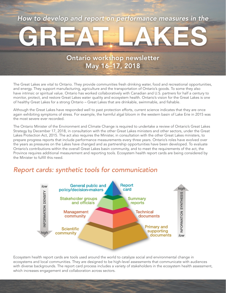 How to develop and report on performance measures in the Great Lakes ...