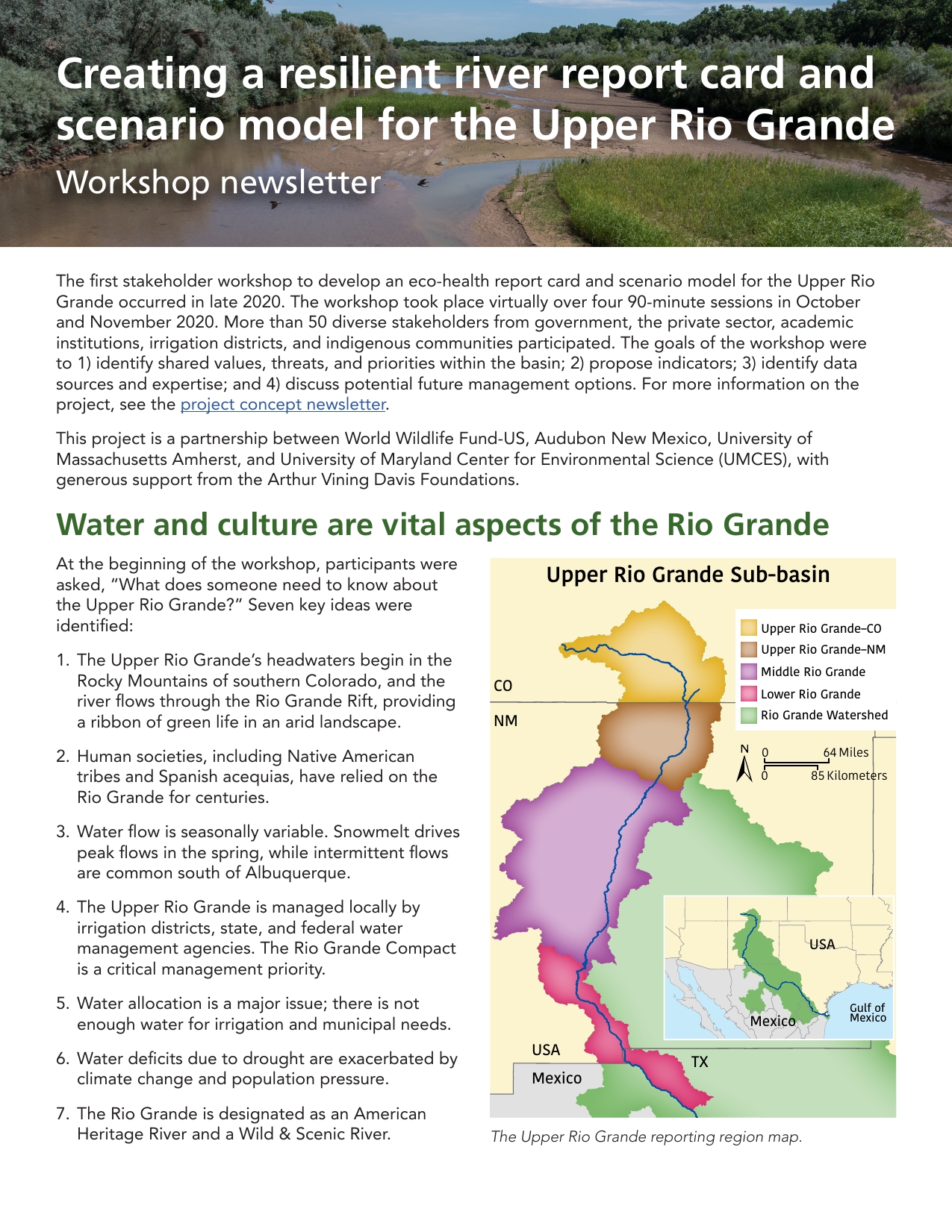 Creating a resilient river report card and scenario model for the Upper ...