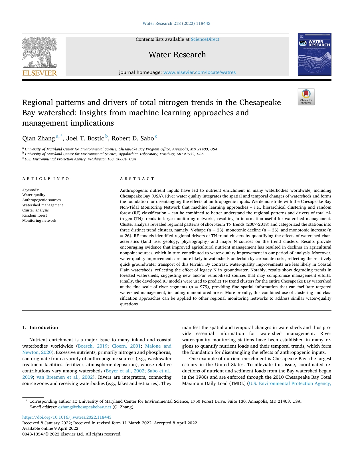 Regional Patterns And Drivers Of Total Nitrogen Trends In The