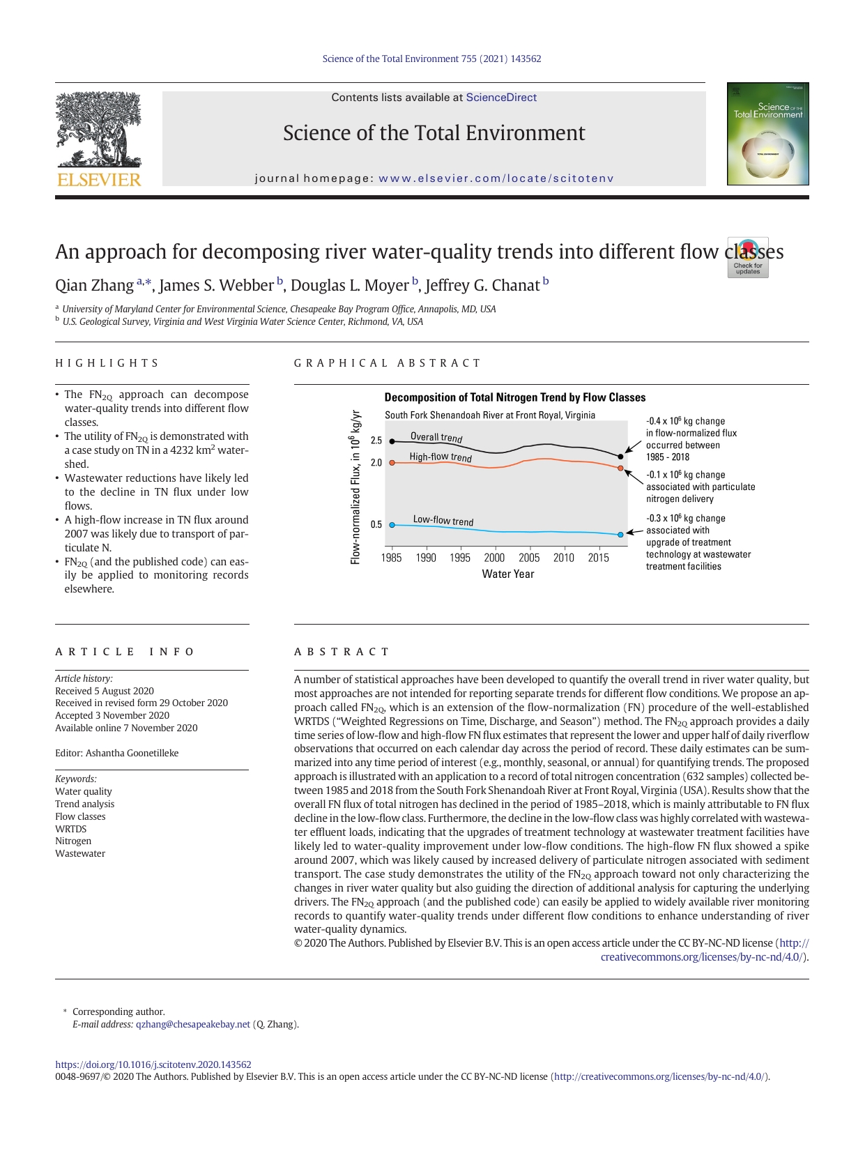 An approach for decomposing river water-quality trends into different ...