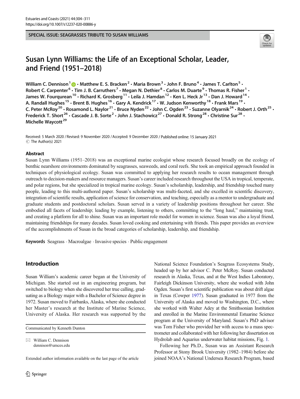 Susan Lynn Williams: the Life of an Exceptional Scholar, Leader, and ...